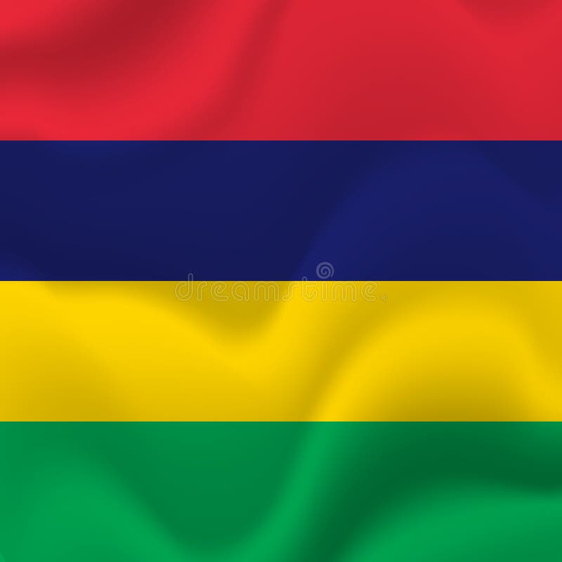 De Golvende Vlag Van Mauritius Vector Stock Illustratie - Illustration ...