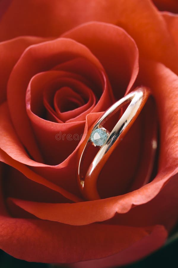 De Gouden Ring Met Smaragd in Rood Nam Toe Stock Foto - Image of liefde ...