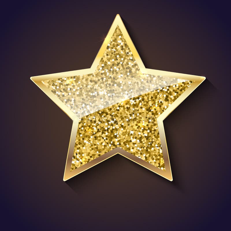 De Gouden Ster Met Gouden Fonkelingen En Schittert Op Rood Lint Vector ...