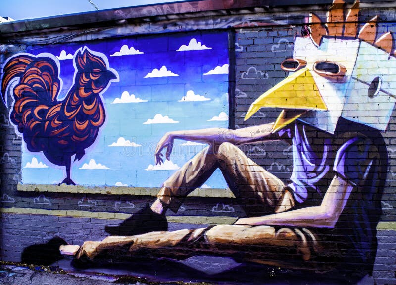 Graffiti in Denver, Colorado Redactionele Fotografie - Image of kleur ...