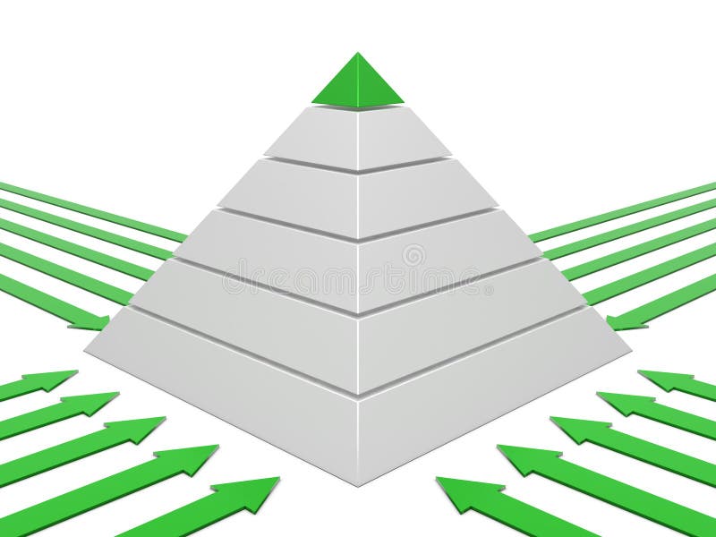 De Grafiek Groen-wit Van De Piramide Met Treden En Gaten Stock ...