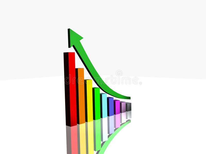 De Grafiek Van De Groei Colourfull Stock Illustratie - Illustration of ...