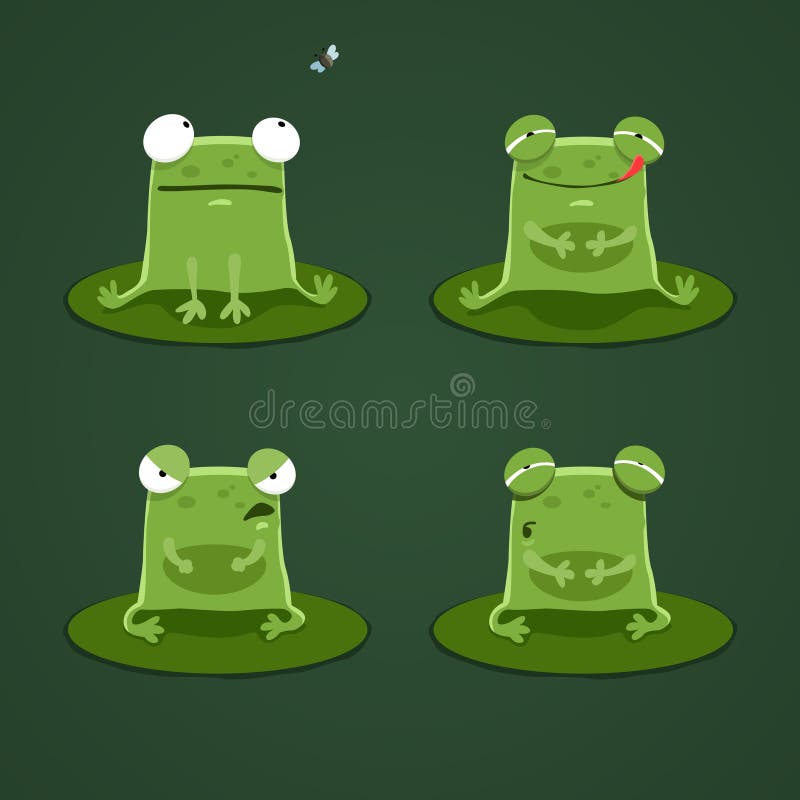 De Grappige Kikkers Plaatsen Twee Vector Illustratie - Illustration of ...