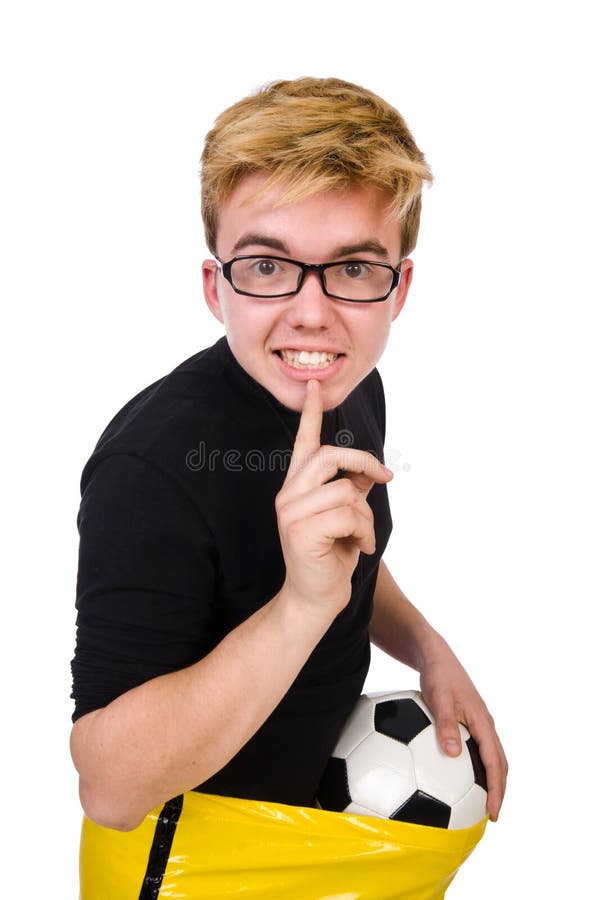 De Grappige Man in Sportenconcept Stock Afbeelding - Image of grappig ...