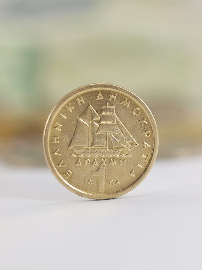 De Griekse Drachme Van Het Muntstuk Stock Foto - Image of griekenland ...