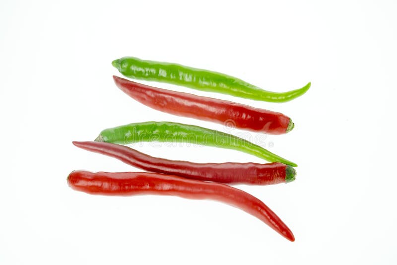 De Groene En Rode Peper Van De Spaanse Peper Stock Afbeelding - Image ...
