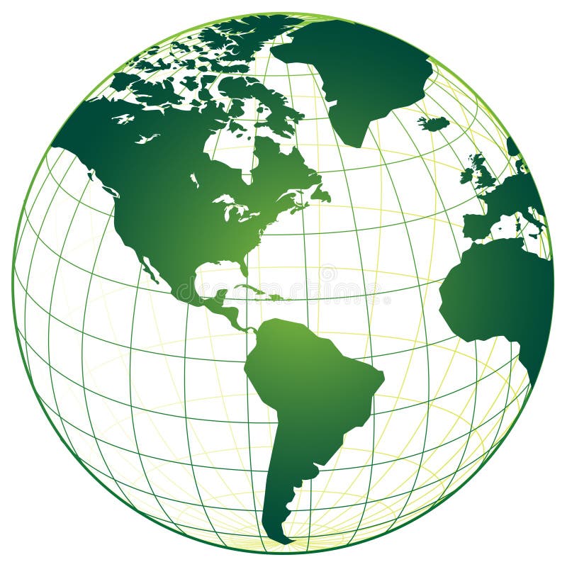 De Groene Kaart Van De Wereld Vector Illustratie - Illustration of ...