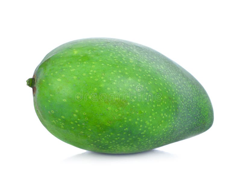De Groene Mango Isoleert Op Witte Achtergrond Stock Foto - Image of ...