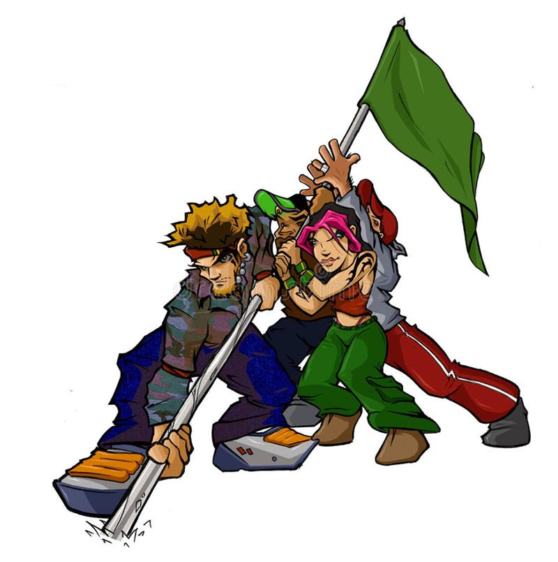 De Groep Van De Vlag Van Raver Stock Illustratie - Illustration of ...