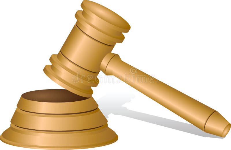 De Hamer Van Rechters Op Wit Vector Illustratie - Illustration of bruin ...