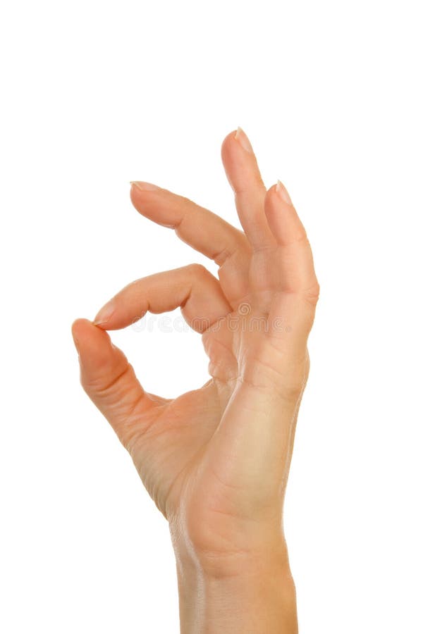 Hand Van Een Vrouw Die Een OK-teken Maakt Stock Foto - Image of teken ...