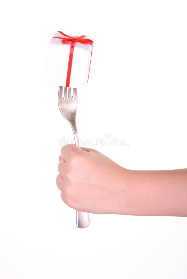 De Hand Houdt Doos Met Gift Op Stop Stock Afbeelding - Image of cadeau ...