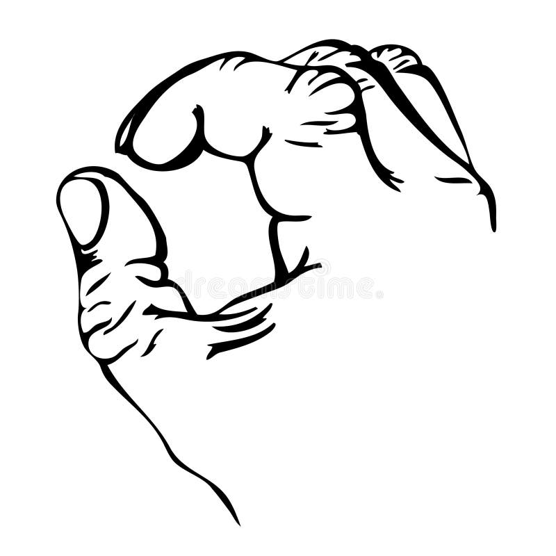 De Hand van de inkt - 01 vector illustratie. Illustration of duim - 2169894