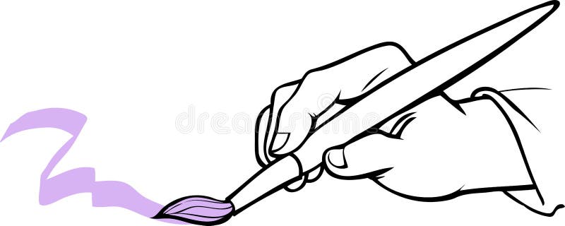 Hand van een schilder vector illustratie. Illustration of beeldverhaal ...