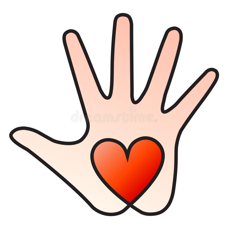 De hand van het hart vector illustratie. Illustration of elementen ...