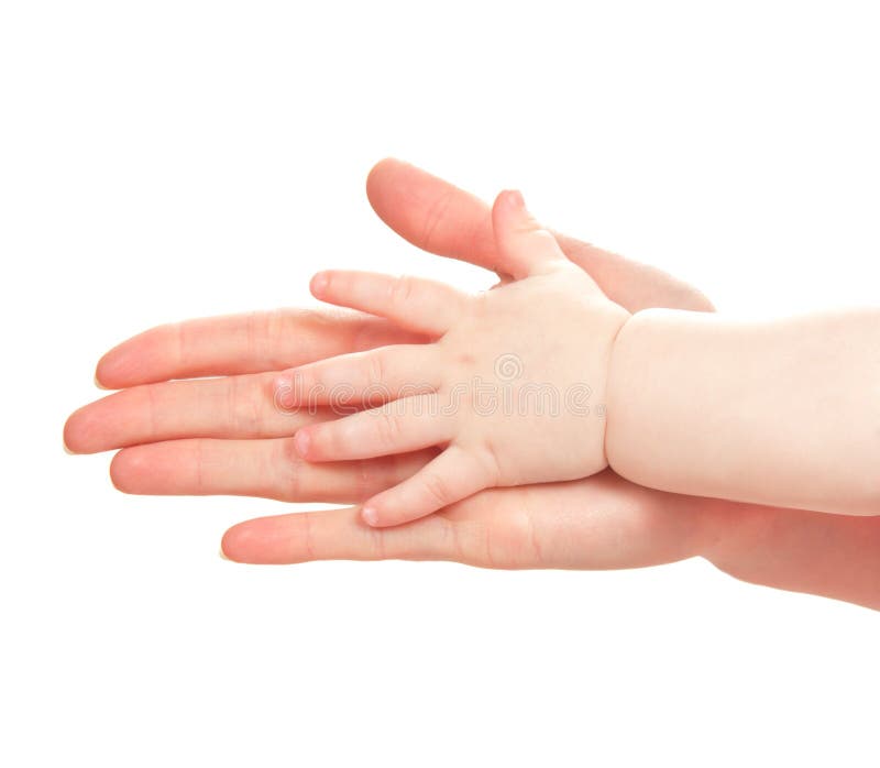 De Handen Van De Moeder En Van Kinderen Stock Afbeelding - Image of ...