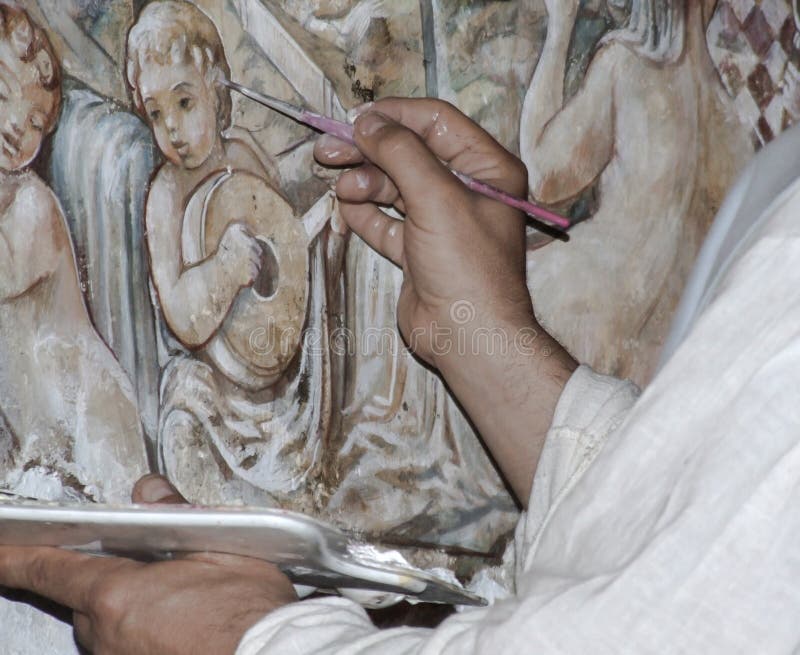 De handen van de schilder stock foto. Image of beeld - 36882668