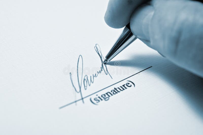 De handtekening stock foto. Image of contract, hypotheek - 9972796