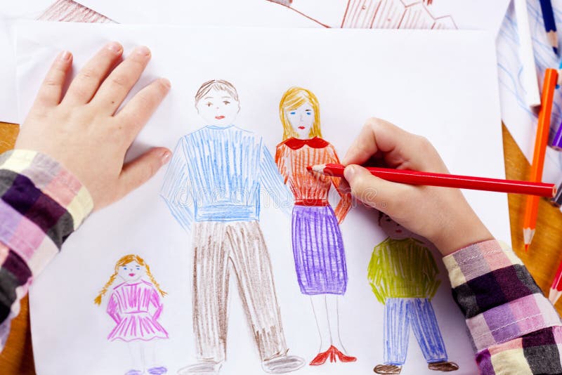 Honden Bij Nacht. De Tekening Van Het Kind. Stock Foto - Image of ...