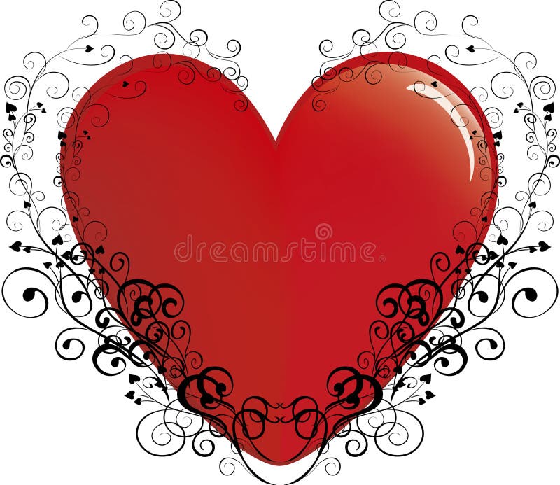 De Hart-vorm Van De Valentijnskaart Vector Illustratie - Illustration ...