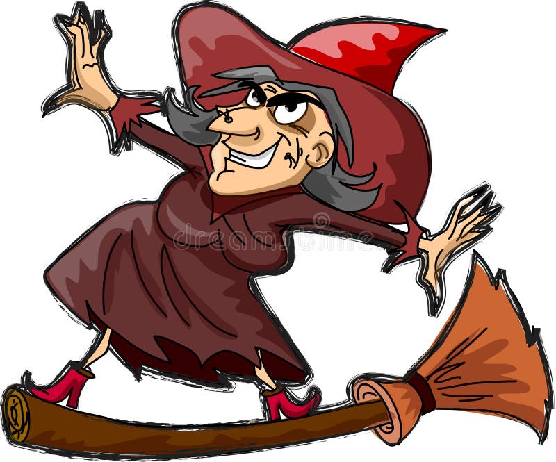 De Heks Van Het Beeldverhaal, De Gelukkige Vector Van Halloween Vector ...