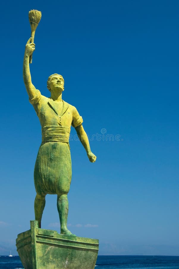 De Held van het standbeeld stock foto. Image of zeeman - 11336644