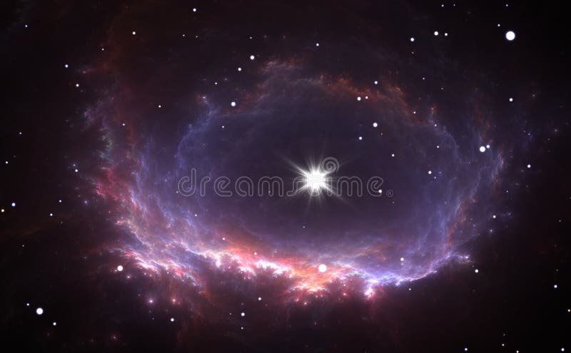 De Heldere Ster, Supernova in Het Centrum Van De Nevel Stock ...