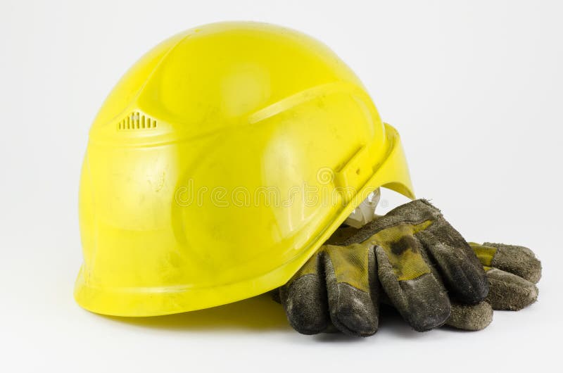 De Helm En Het Werkhandschoenen Van De Veiligheid Stock Foto - Image of ...