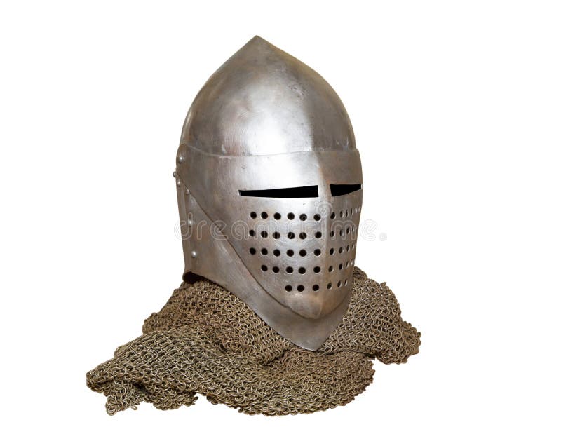 De Helm Van De Ridder En Chainmail Stock Foto - Image of pantser, slag ...