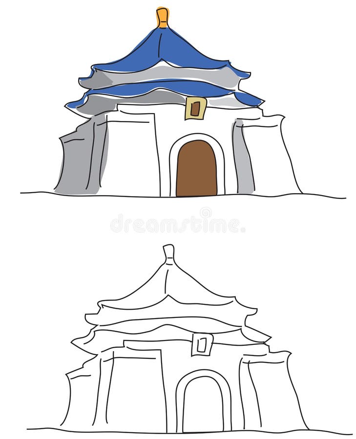 De HerdenkingsZaal Van Kai -kai-shek Van Chiang Vector Illustratie ...