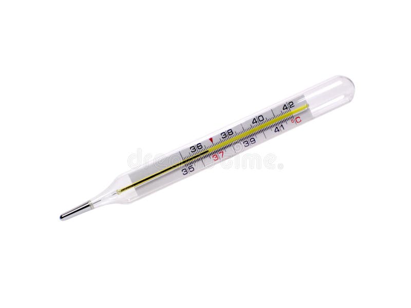 De Het Kwikthermometer Van Het Glas Toont 36.6 Geïsoleerdw Op Wh Stock ...