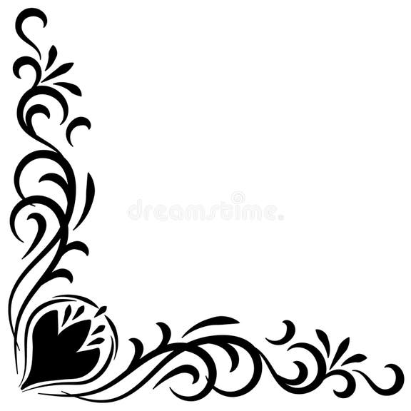 Doodle Abstracte Handgetekende Bloemenhoekkader Vector Illustratie ...