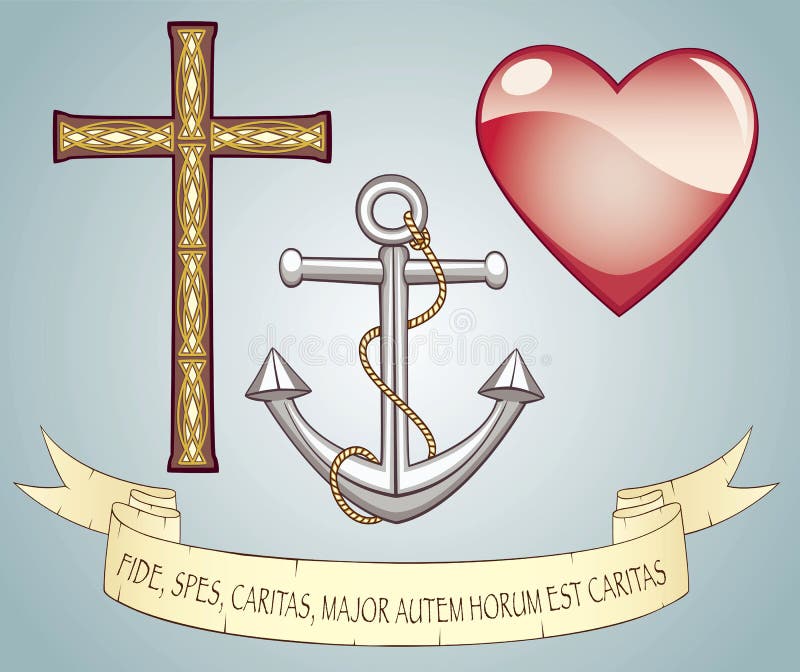 Hoop, Liefde En Geloof in Zwart-wit Stock Illustratie - Illustration of ...