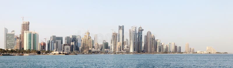 De Horizon Qatar Van De Stad Van Doha Stock Foto - Image of wijk ...