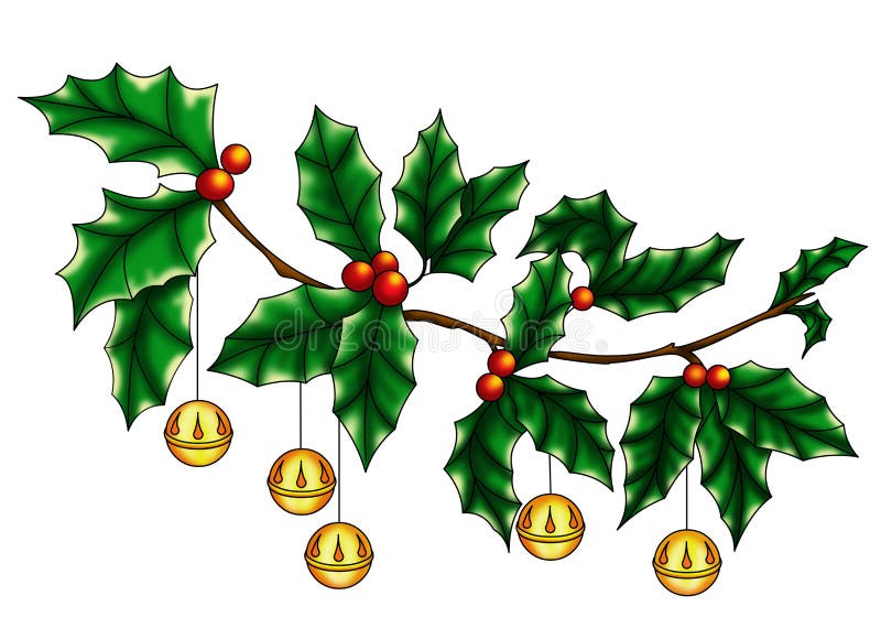 De hulst van Kerstmis stock illustratie. Illustration of klokken ...