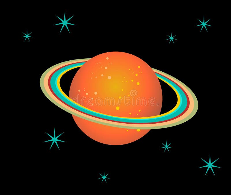 De Illustratie Van De Planeet Van Saturnus Vector Illustratie ...