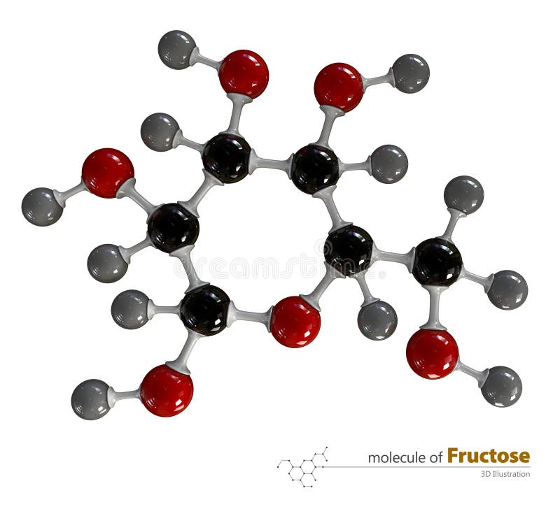 Fructose, D-fructosemolecule Lineaire Vorm Structurele Chemische ...