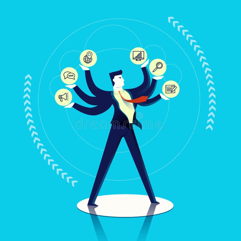 De Illustratie Van Het Bedrijfsmensen Multitask Concept Vector ...