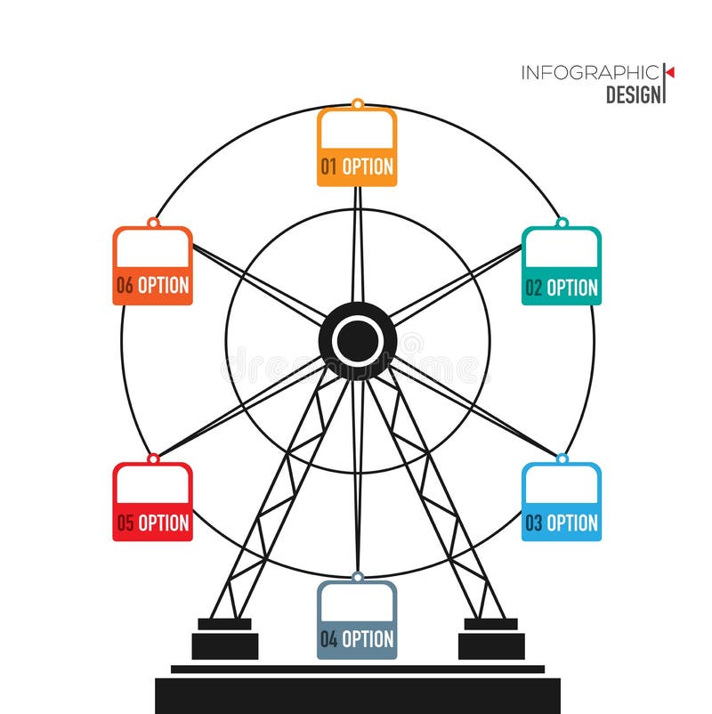 De Infographic Elementen Van Ferris Wheel Vector Illustratie ...