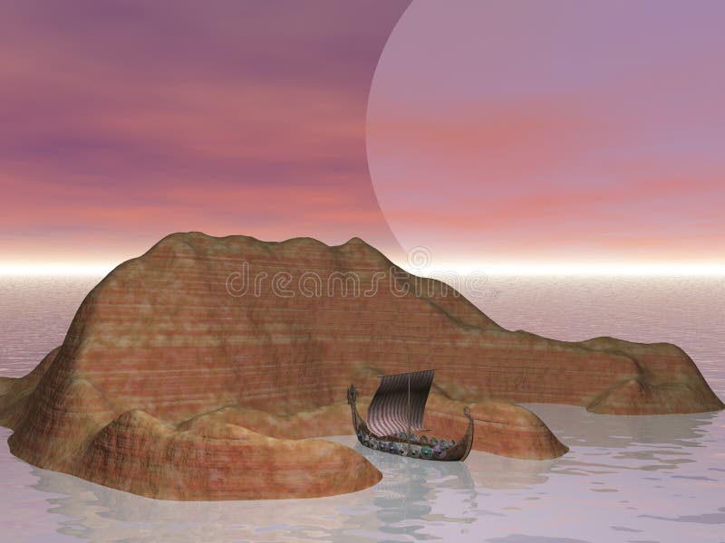 De Inham van Viking stock illustratie. Illustration of boot - 423105