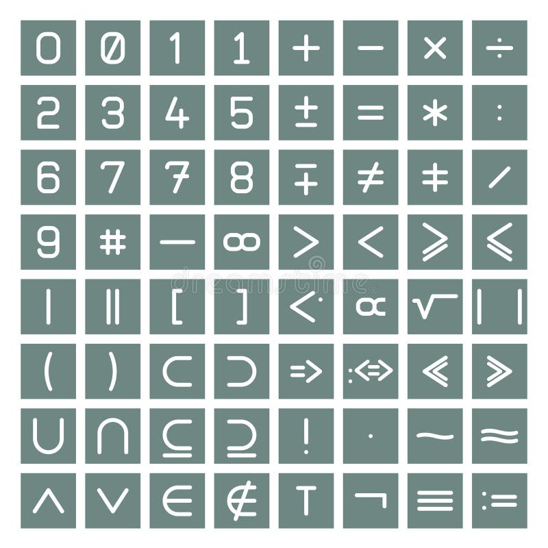 De Inzameling Van De Symbolen Van De Wiskunde Vector Illustratie ...