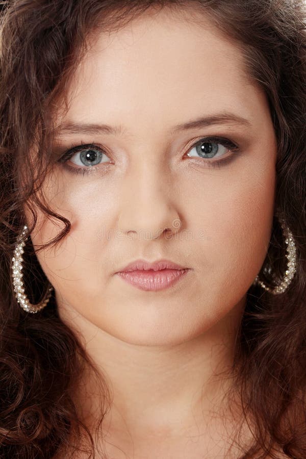 De Jonge Corpulente Vrouw in Elegant Maakt Omhoog. Stock Foto - Image ...