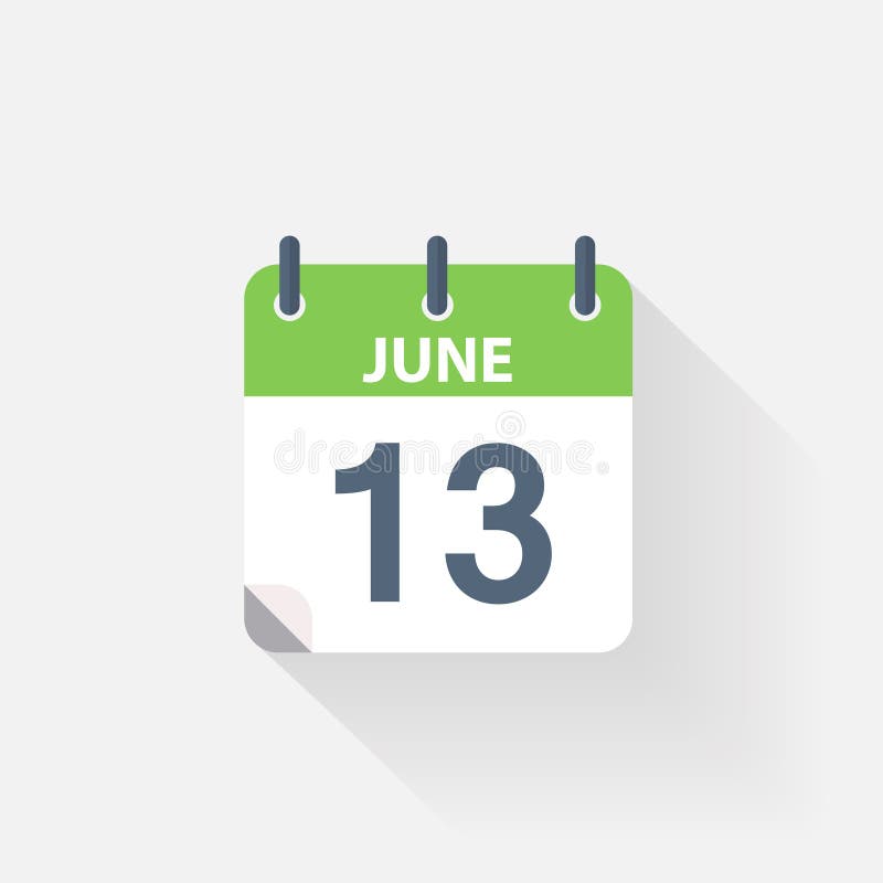 13 De Junio Icono Del Calendario Stock de ilustración - Ilustración de ...