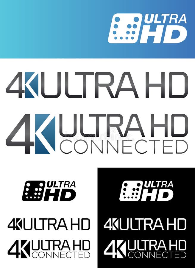 De 4K labels ultra HD illustration de vecteur. Illustration du ...