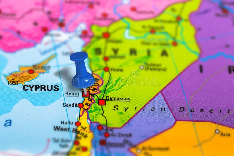 Kaart van Beiroet, Libanon stock afbeelding. Image of stad - 82629891