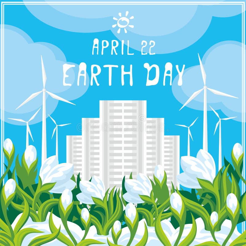 De kaart van de aardedag vector illustratie. Illustration of ...