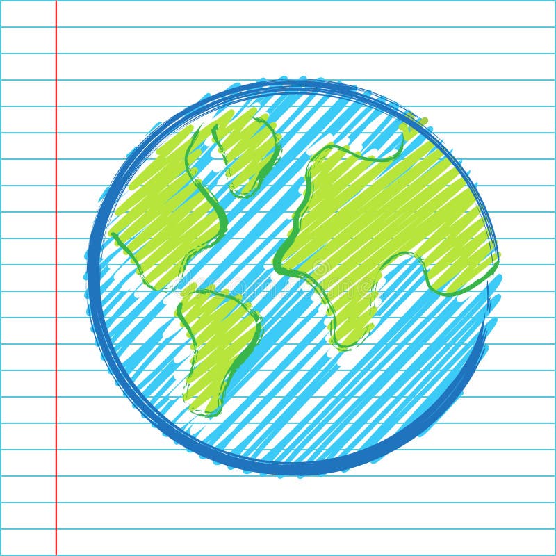 Tekening Van Een Wereldbol 5 Vector Illustratie - Illustration of ...
