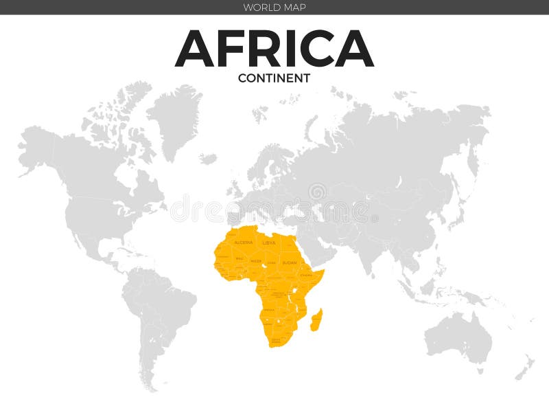 Het Continent Van Afrika in Wereldkaart Vector Illustratie ...