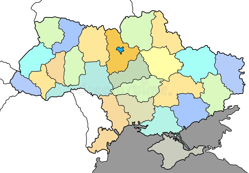 De kaart van de Oekraïne stock illustratie. Illustration of europees ...