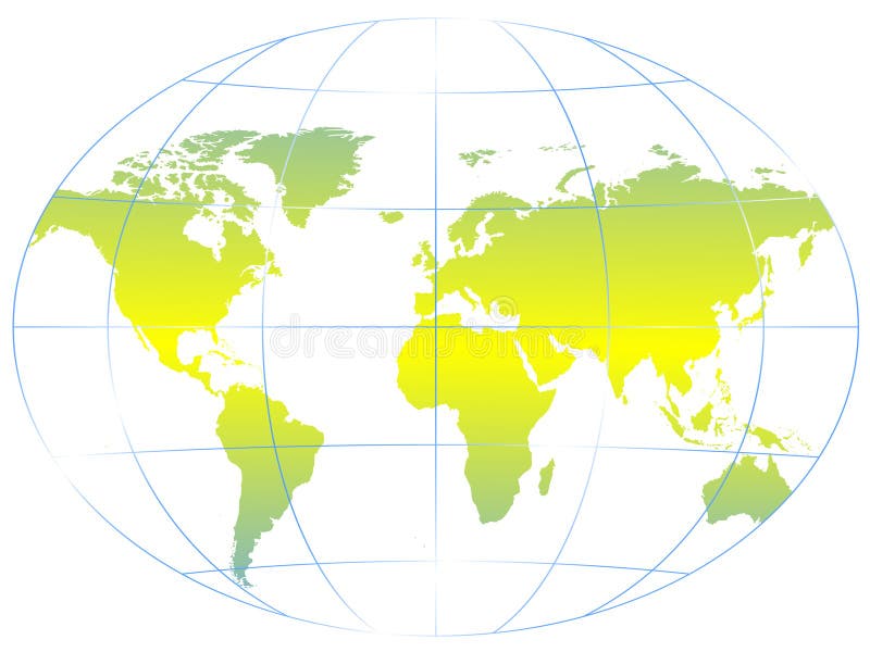 De kaart van de wereld vector illustratie. Illustration of aarde - 6454302